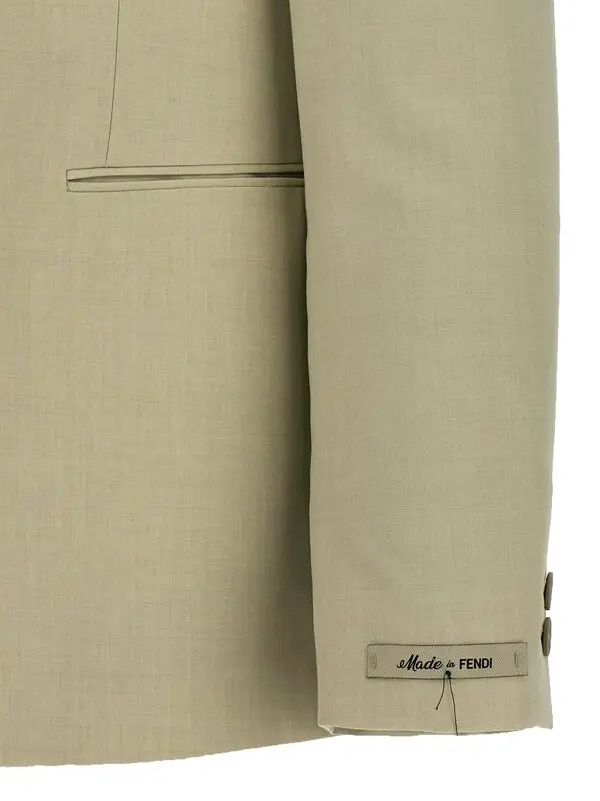 Fendi Single-breasted Wool Blazer - Cream