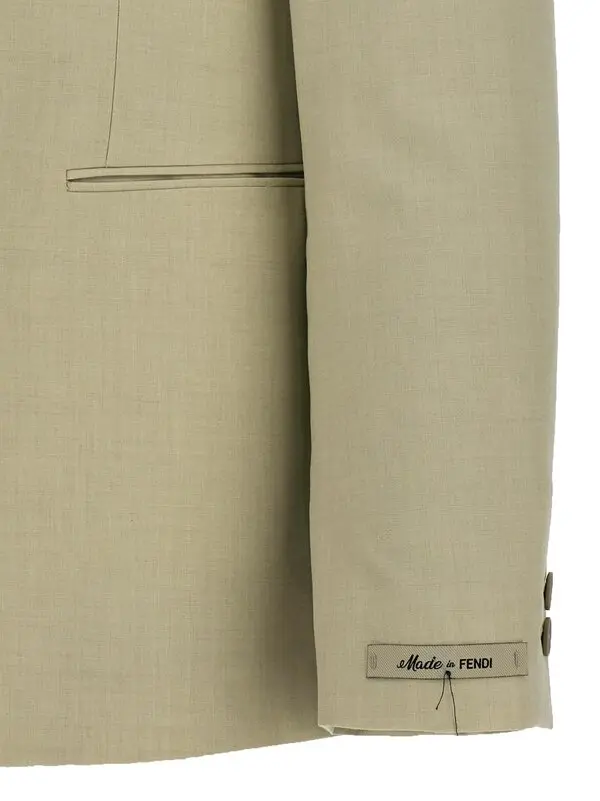 Fendi Single-breasted Wool Blazer - Cream