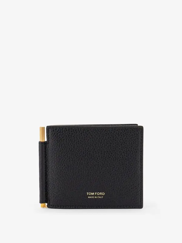 TOM FORD T-line Money Clip Leather Wallet
