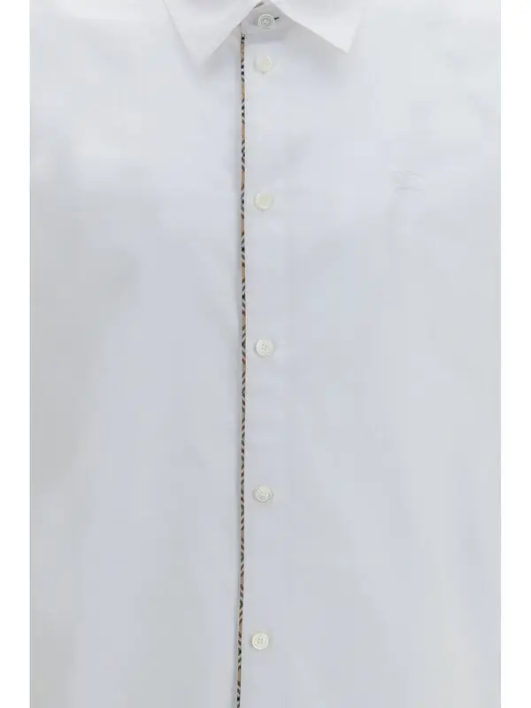 Burberry Cotton Shirt With Check Trims
