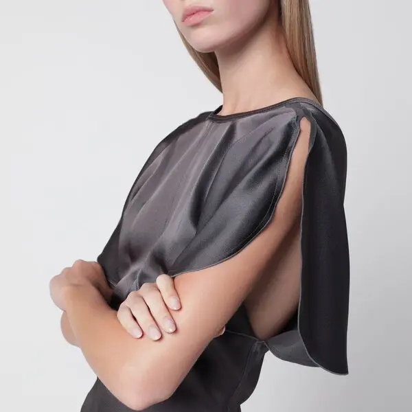 Victoria Beckham Bela Satin Viscose Top - Brown