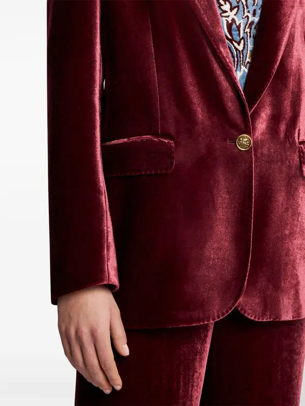 Etro Velvet Single-breasted Blazer Jacket