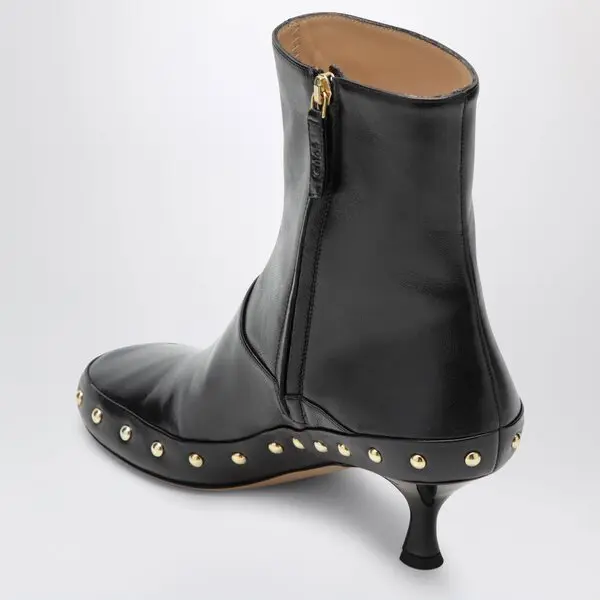 Chloé Junie Hammered Leather Ankle Boots