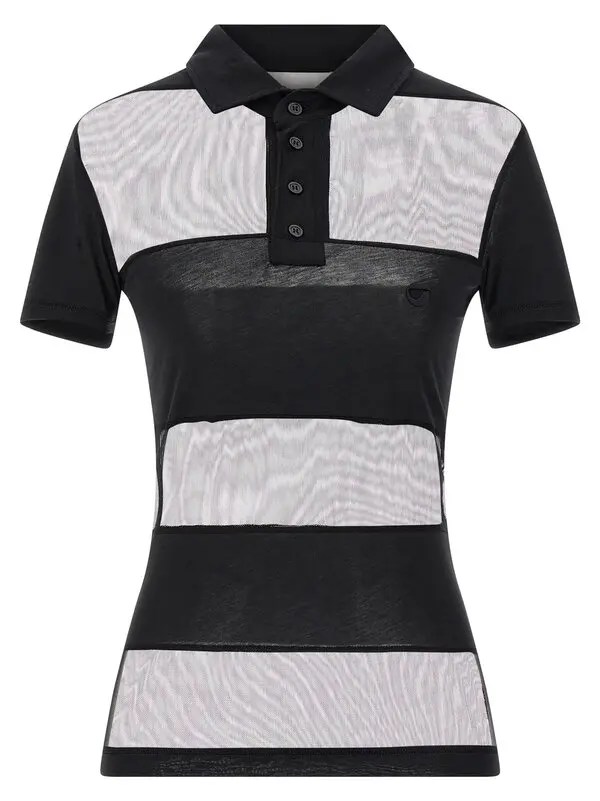 Coperni Sheer Striped’ Polo Shirt - Black