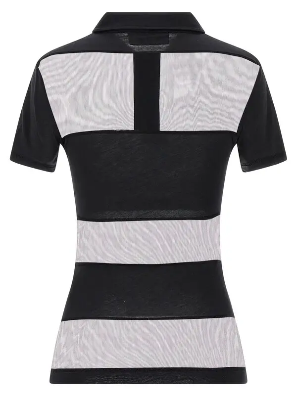 Coperni Sheer Striped’ Polo Shirt - Black