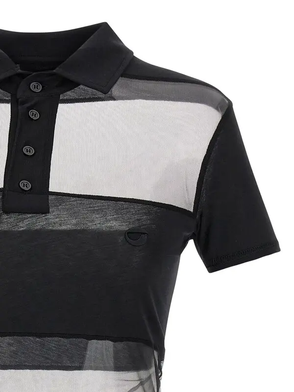 Coperni Sheer Striped’ Polo Shirt - Black