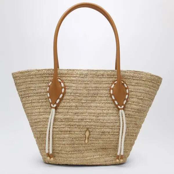 CHRISTIAN LOUBOUTIN Venus Raffia Tote Bag - Cream