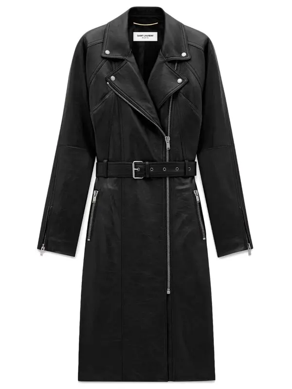 Saint Laurent Leather Coat - Multicolor