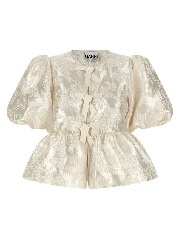 GANNI Satin Peplum' Blouse