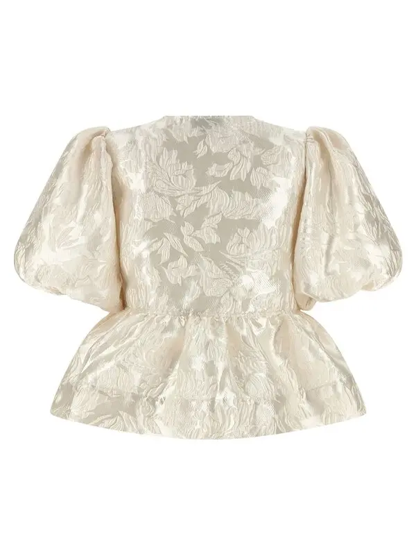 GANNI Satin Peplum' Blouse