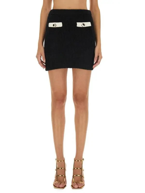 SELF-PORTRAIT Mini Skirt - Black
