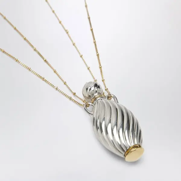 Chloé Brass Bottle Pendant Necklace - Silver