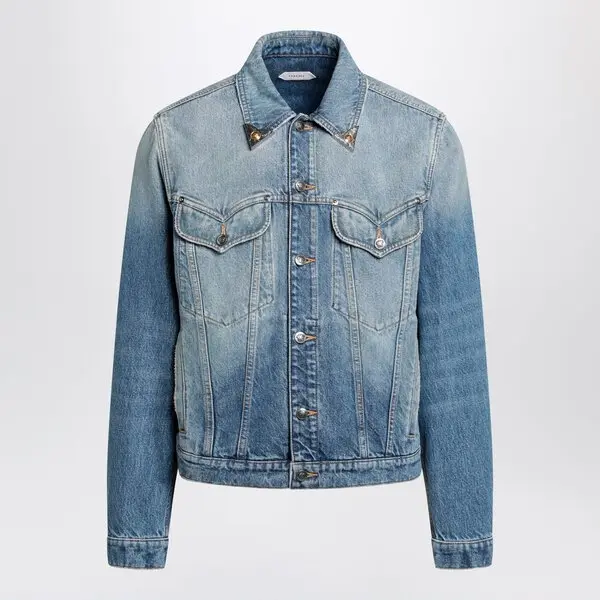 Versace Cotton Stonewashed Denim Jacket - Blue