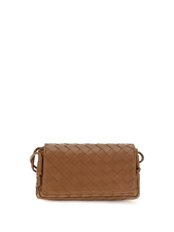 Bottega Veneta Intrecciato Shoulder Bag - Brown