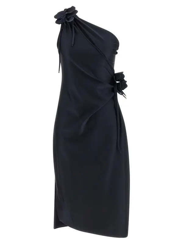 Coperni Asymmetric Mini Flower Midi Dress