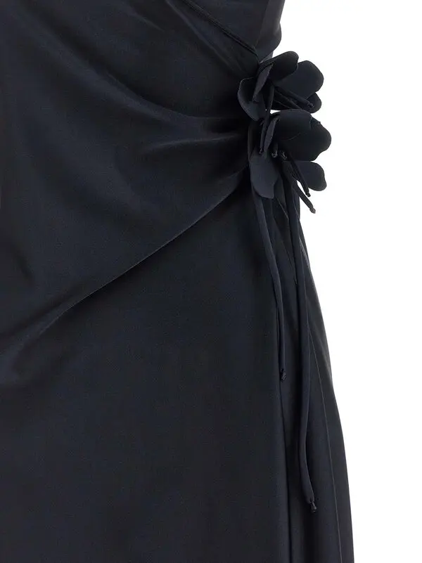 Coperni Asymmetric Mini Flower Midi Dress