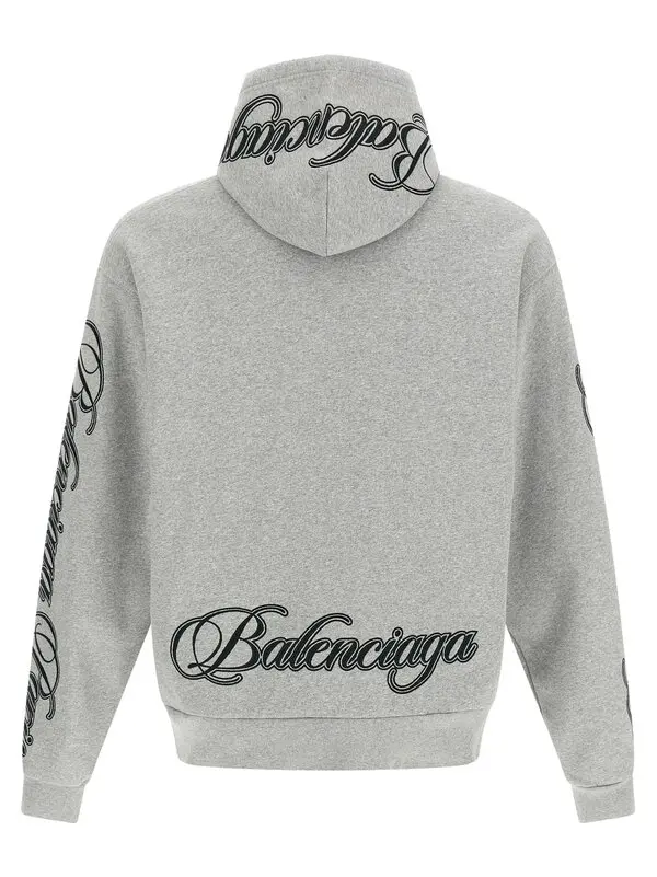 Balenciaga Cursive' Hoodie - Gray