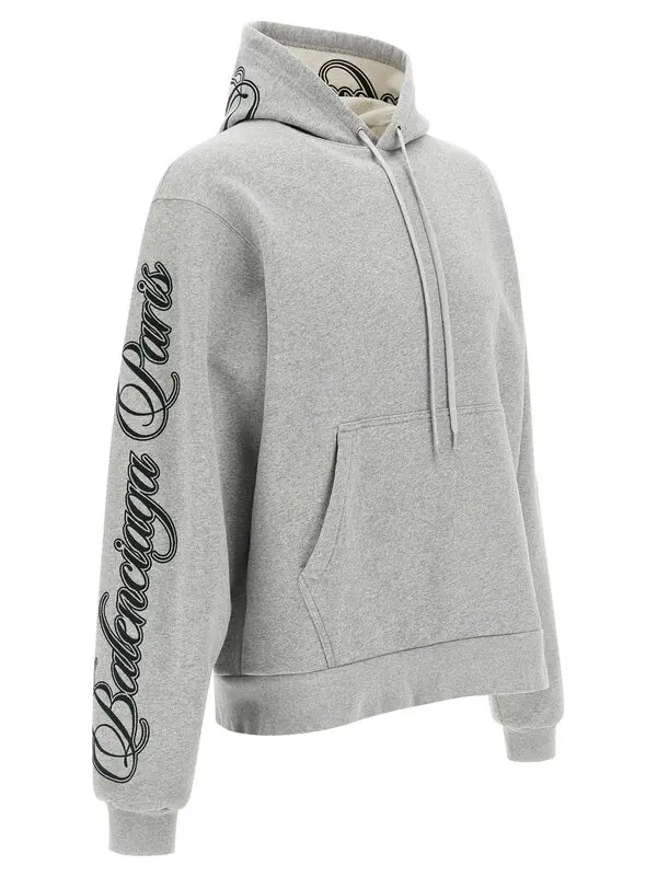 Balenciaga Cursive' Hoodie - Gray