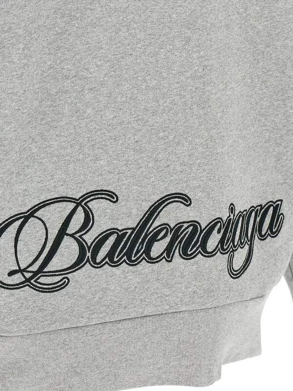 Balenciaga Cursive' Hoodie - Gray