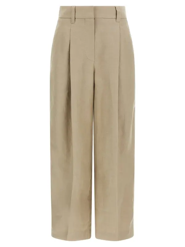 Brunello Cucinelli Linen Trousers - Cream