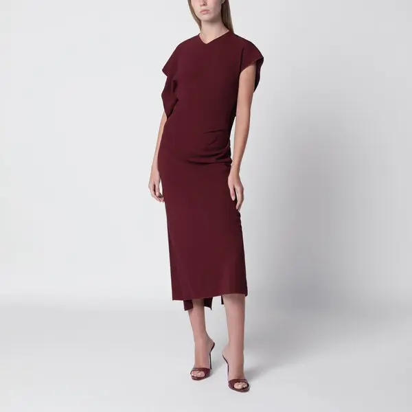 Victoria Beckham Stretch Cady Ankle-length Dress In Cinnabar - Red
