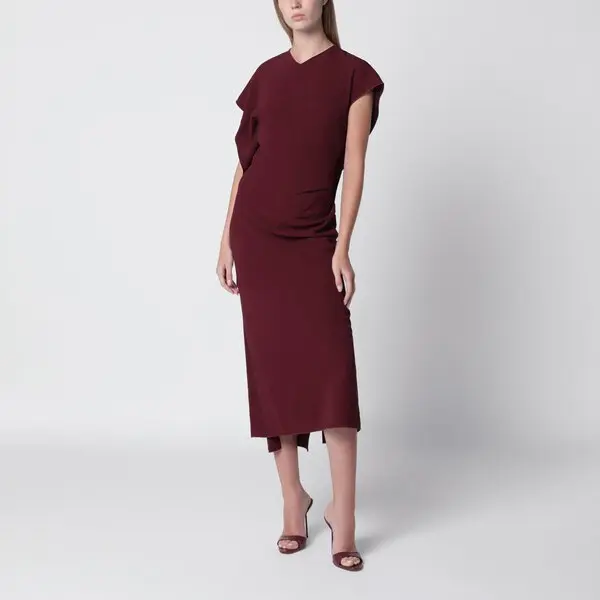 Victoria Beckham Stretch Cady Ankle-length Dress In Cinnabar - Red