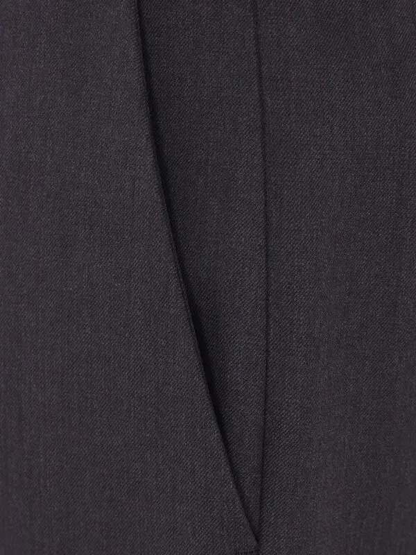 Prada Safety-pin Detail Wool Trousers - Gray