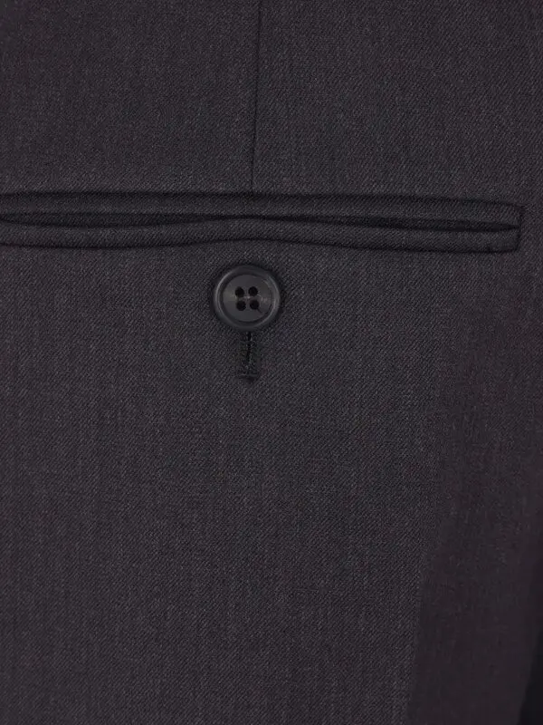Prada Safety-pin Detail Wool Trousers - Gray