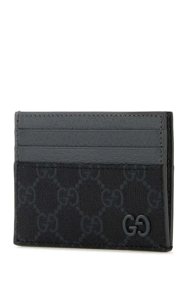 Gucci Gg Fabric And Leather Card Holder