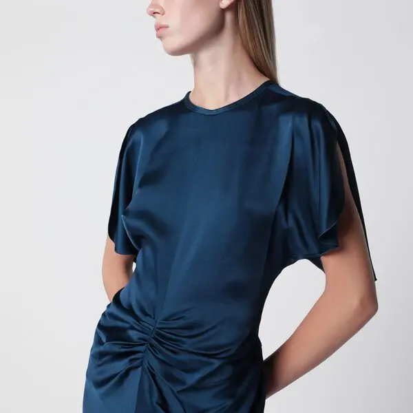 Victoria Beckham Isabella Satin Crêpe Maxi Dress - Blue