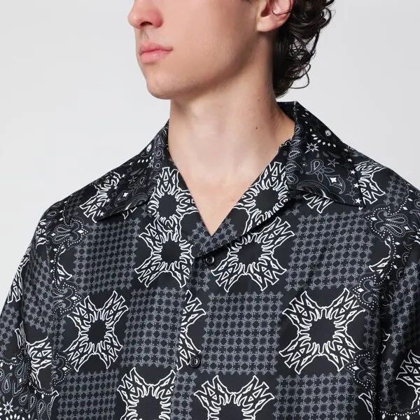 Amiri Ma Check Camp Checked Silk Camp Shirt