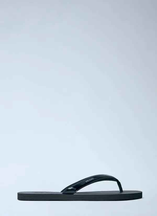 Prada Logo-embossed Leather Flip-flop Sandals