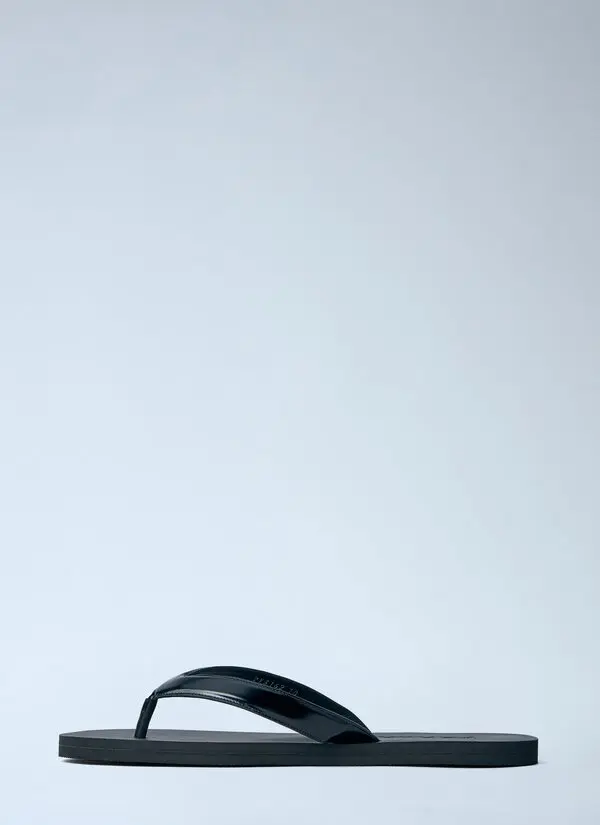 Prada Logo-embossed Leather Flip-flop Sandals