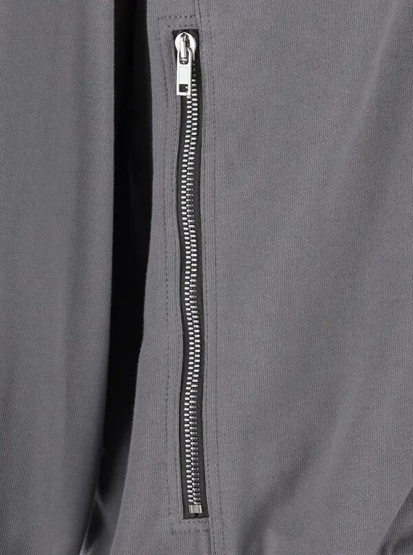 Rick Owens Zipfront Jogger With Zip Closure And Logo Gray