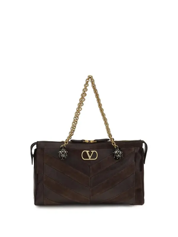 Valentino Garavani Medium Panthea Shoulder Bag - Brown