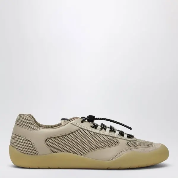Prada Speedrock Sneakers In Desert Leather And Mesh - Cream