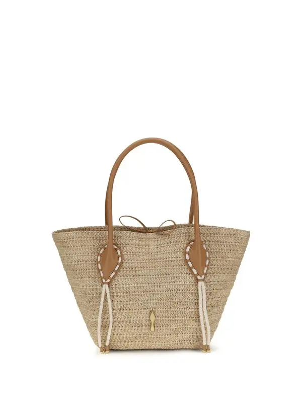 CHRISTIAN LOUBOUTIN Large Venus Basket Shoulder Bag - Cream