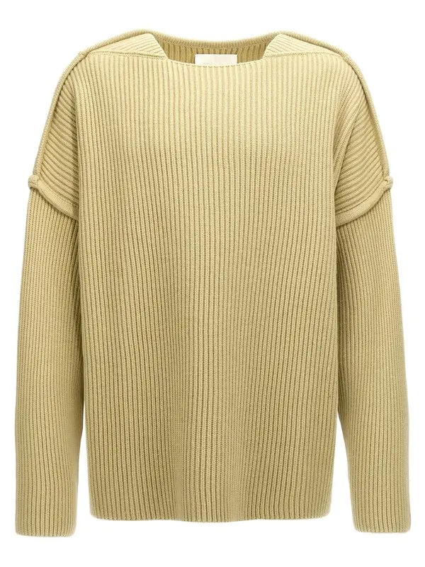 JIL SANDER Geometric Neckline Sweater - Green