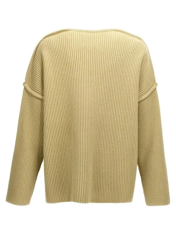 JIL SANDER Geometric Neckline Sweater - Green