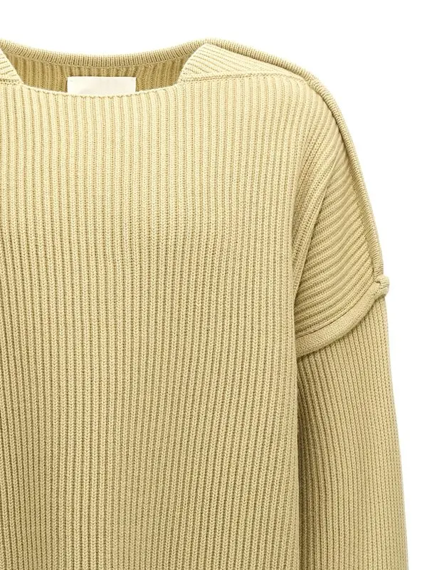 JIL SANDER Geometric Neckline Sweater - Green