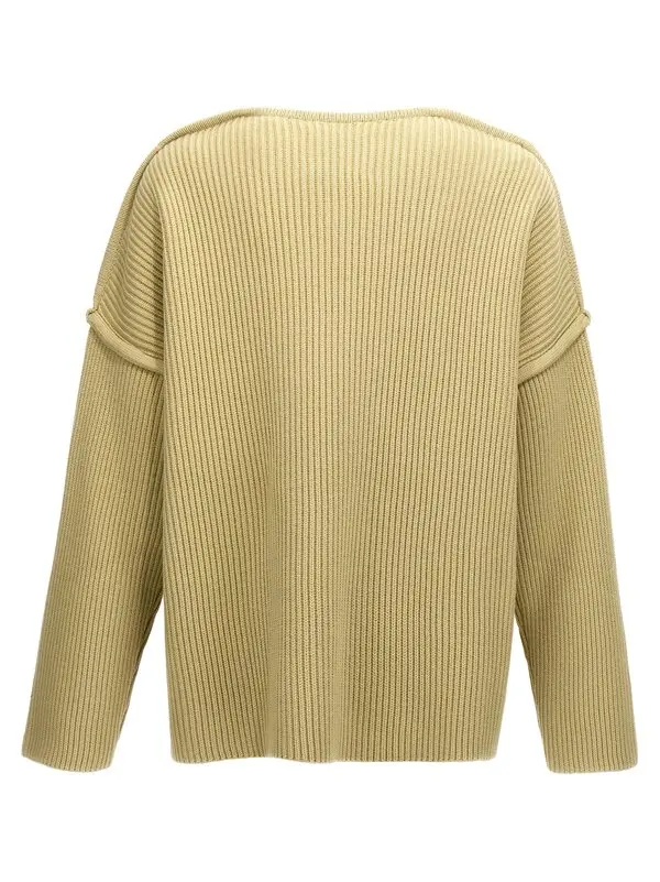 JIL SANDER Geometric Neckline Sweater - Green