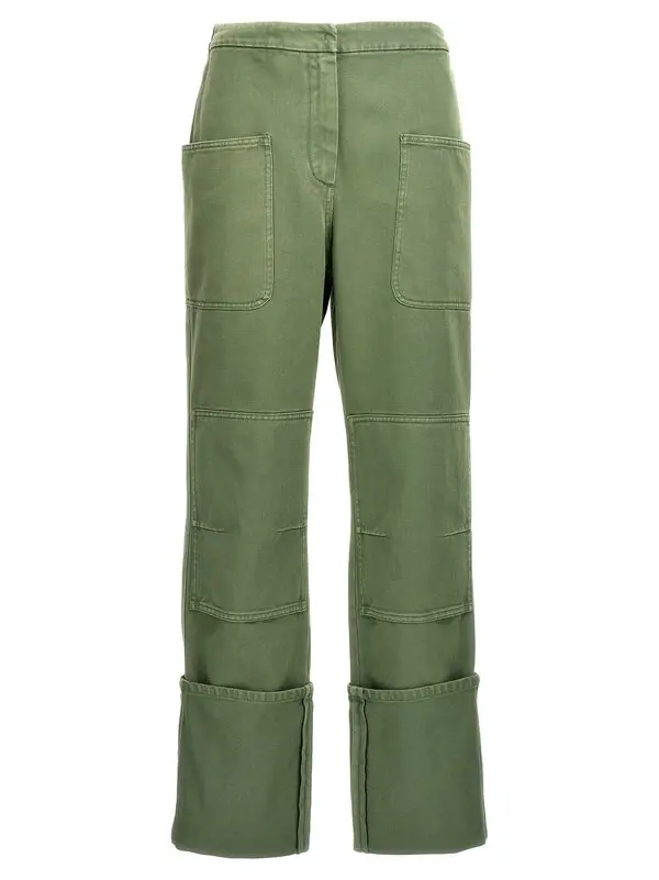 Max Mara Facella Heavy Drill Cotton Trousers - Green