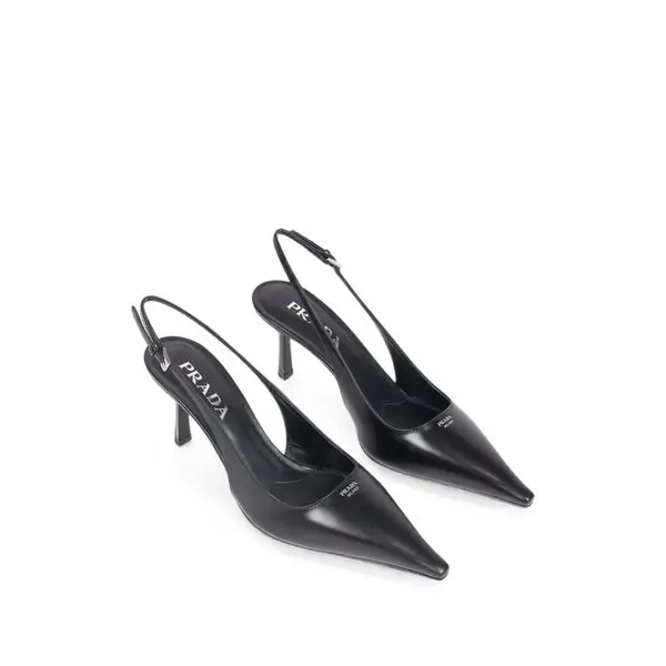 Prada Brushed Leather Slingback Pumps