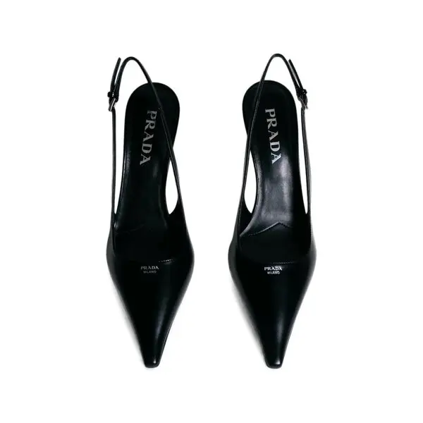Prada Brushed Leather Slingback Pumps