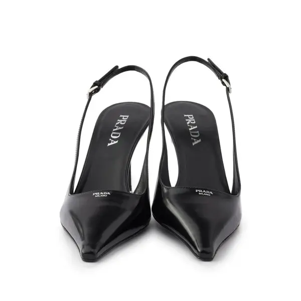 Prada Brushed Leather Slingback Pumps