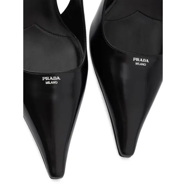 Prada Brushed Leather Slingback Pumps