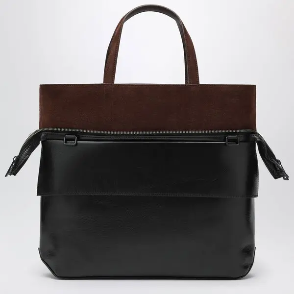 Loewe Small Switch Tote Bag In Black/espresso Calfskin