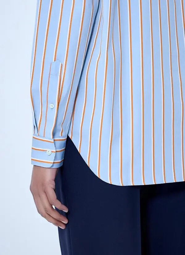 Dries Van Noten Striped Cotton Poplin Shirt - Blue