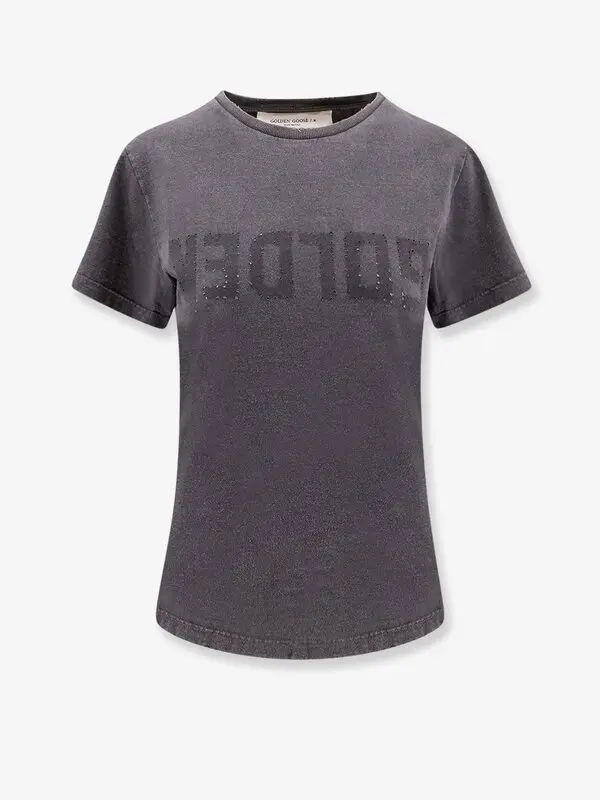 GOLDEN GOOSE Doris Cotton T-shirt With Logo Detail - Multicolor