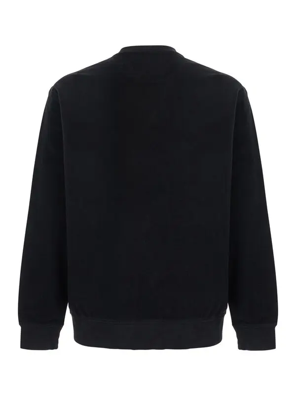 C.P. COMPANY Sweatshirt With Round Neck And Long Sleeves In Tech Fabric - Black